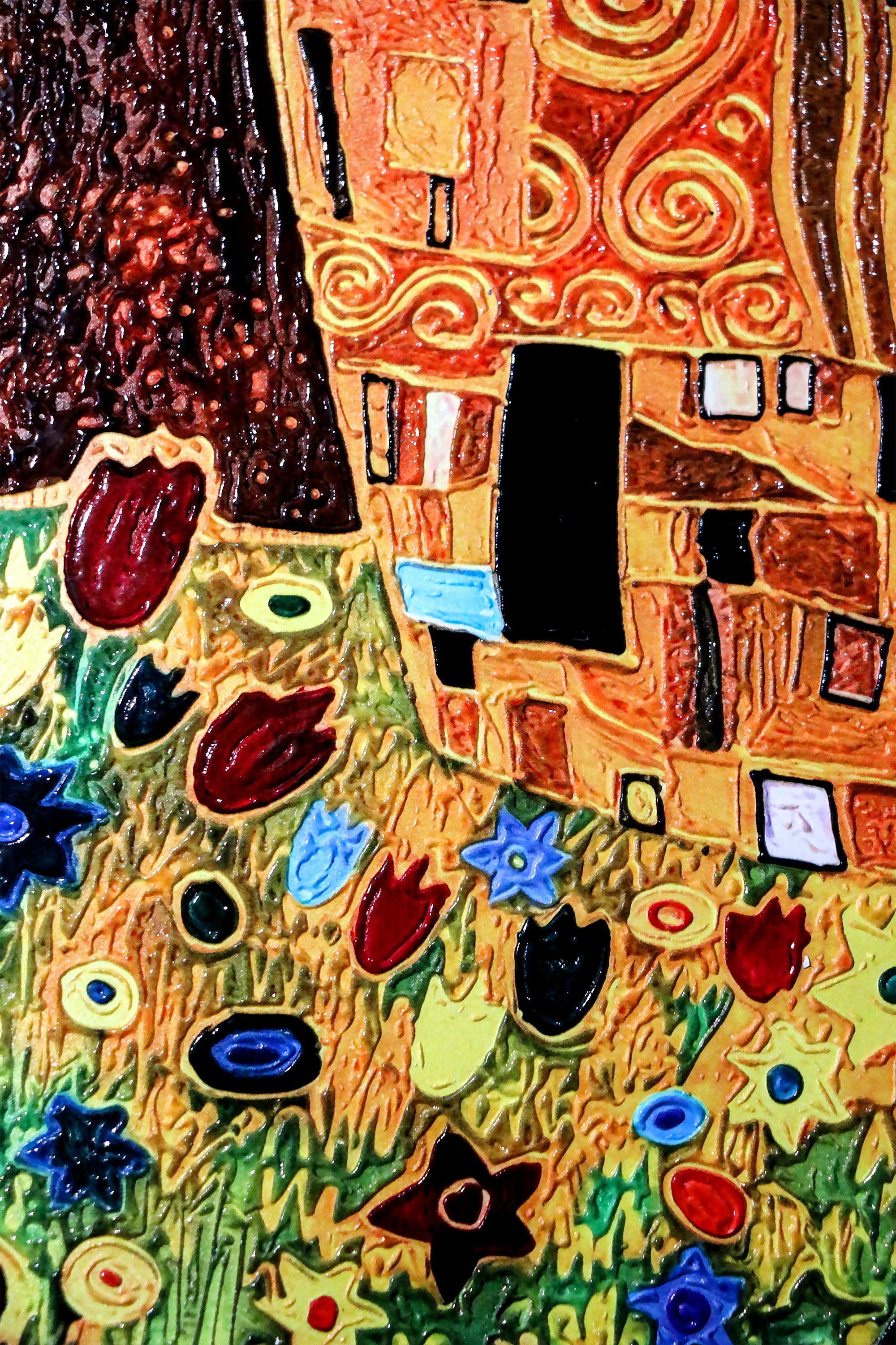 Golden Embrace Reverie — A Textured Tribute to Klimt’s Masterpiece ...