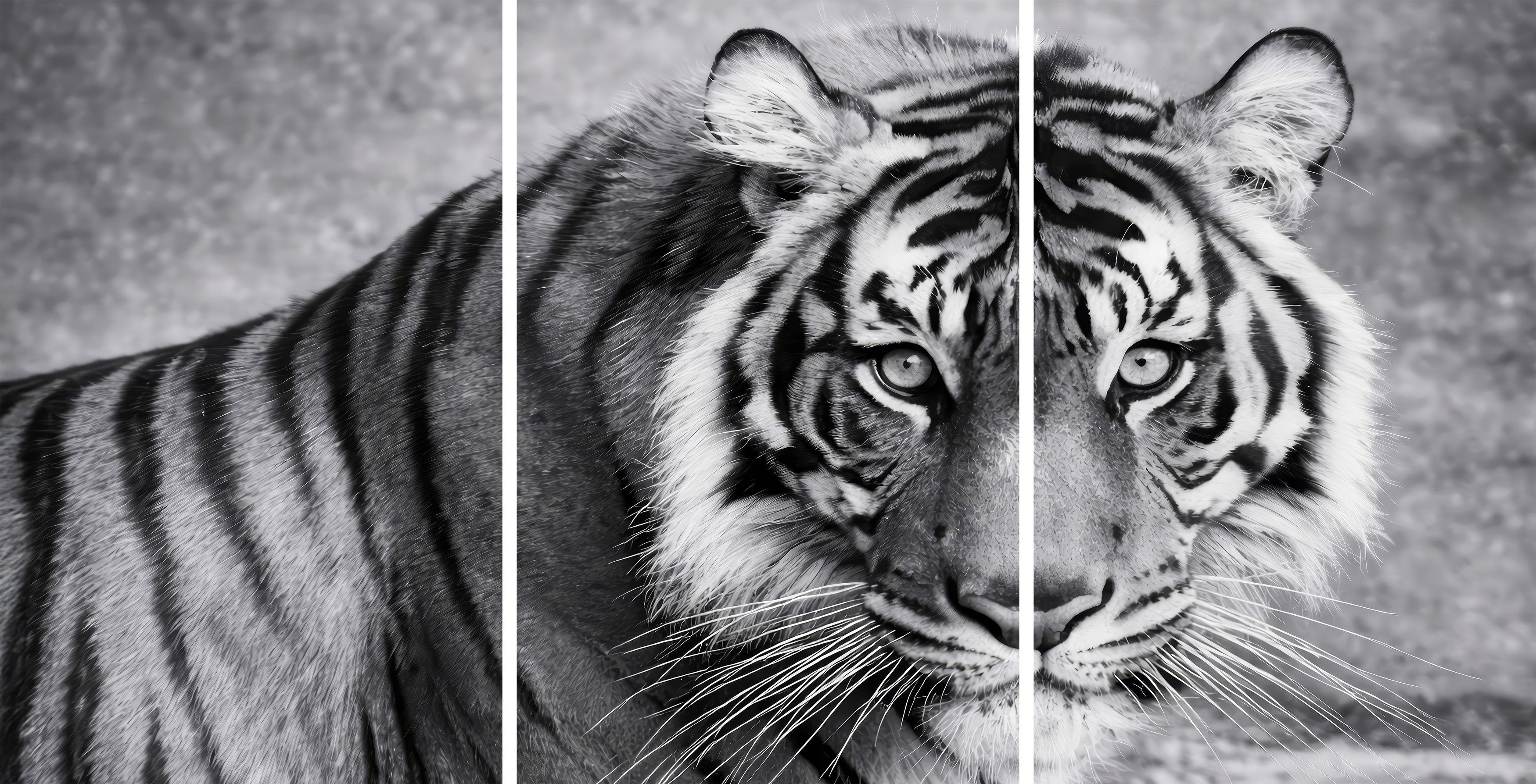 Snow Tiger Mega Glass Wall Art | Insigne Art Design